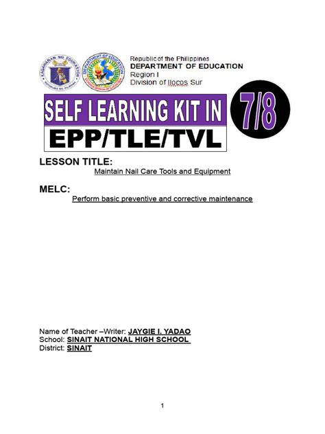 2template For Self Learning Kit Pdf Disinfectant Sterilization Microbiology 2template For Self Learning Kit Pdf Disinfectant Sterilization Microbiology