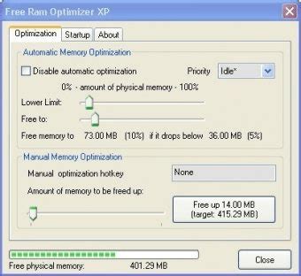 Free Ram Optimizer XP Download It Frees Up The Memory Of Your Computer