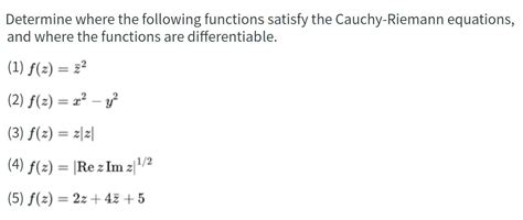 solved determine where the following functions satisfy the
