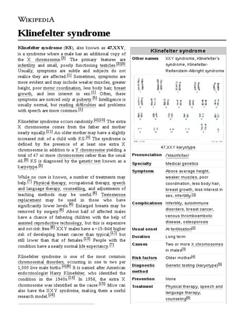 Klinefelter Syndrome Pdf Diseases And Disorders Sex