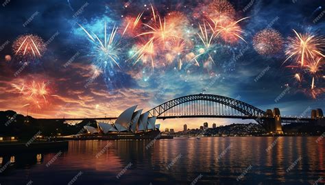 Premium Ai Image A Dramatic Scene Of Australia Day Fireworks Over
