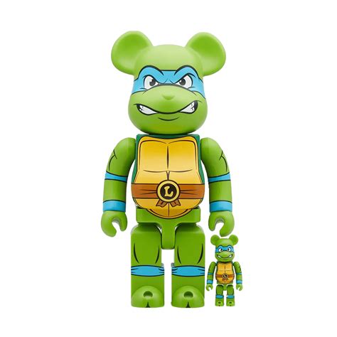 Bearbrick Medicom Tmnt Leonardo 100 And 400 Set Green Kick Game
