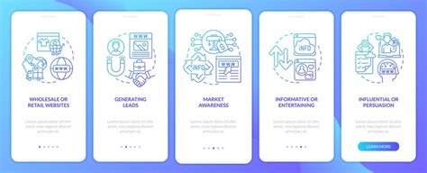 Premium Vector Website Content Types Blue Gradient Onboarding Mobile