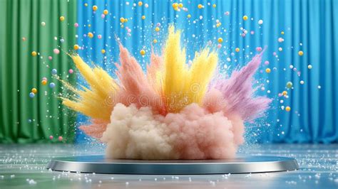 Vibrant Explosion Of Colors And Patterns Creating Dynamic Scene Stock Illustration