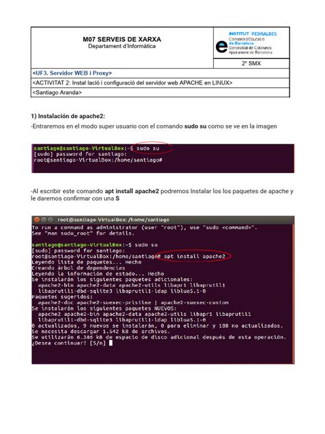 activitat 2 instal lació i configuració del servidor web apache en