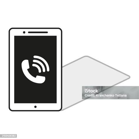 스마트폰 통화 아이콘입니다 휴대폰 통신 기호입니다 호출 부호가 있는 터치스크린 장치 벡터 일러스트 레이 션입니다 주당순이익 10 Brand Name Smart Phone에