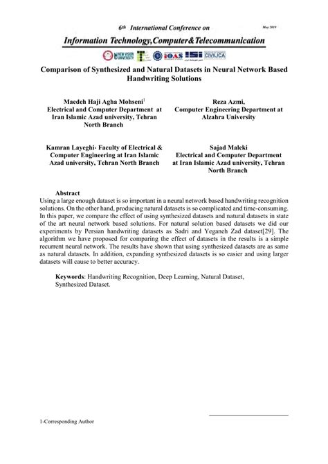 Pdf Comparison Of Synthesized And Natural Datasets In Neural Network