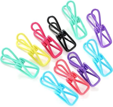Pack X 30 Ganchos De Ropa Clips Metal Multiuso Hogar Oficina Multicolor