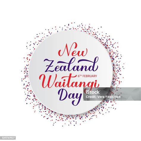 뉴질랜드 와이탕기 데이 서예 손 글씨 타이포그래피 포스터 인사말 카드 배너 전단지 스티커 등을위한 벡터 템플릿을 쉽게 편집 할