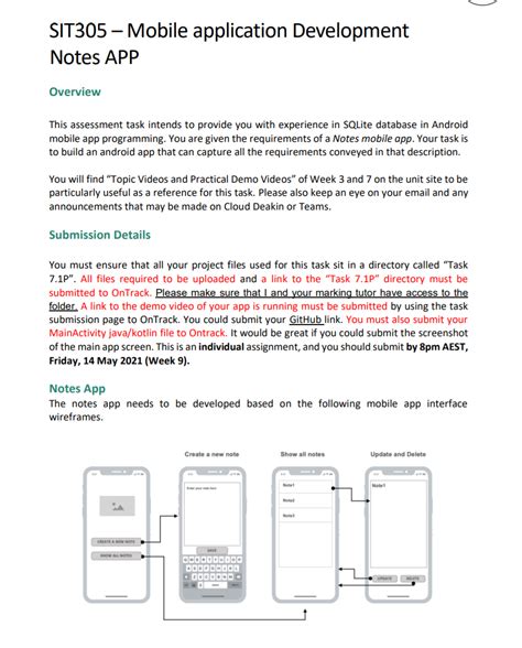 Solved Sit305 Mobile Application Development Notes App