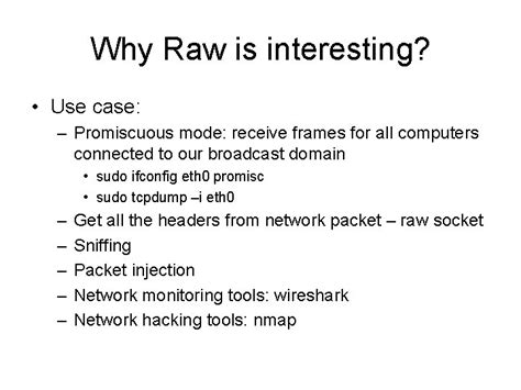 Raw Sockets Unix Network Programming V 1 Stevens