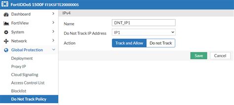 Configuring Do Not Track Track And Allow Policies Fortiddos F 703 Fortinet Document Library