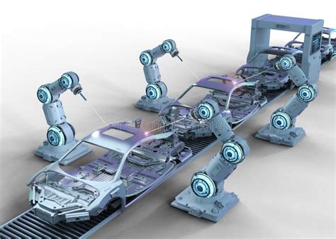 Automation Aumobile Factory Concept Stock Illustration Illustration Of Metal Production