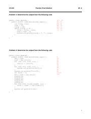PracticeFinalSolution Pdf CS Practice Final Solution W Li Problem Determine The Output