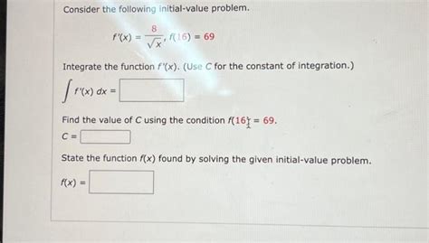 solved consider the following initial value problem