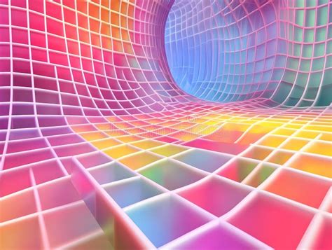 Optical Grid With Vibrant 3d Effects And Dynamic Color Gradients Stock Image Image Of Surface