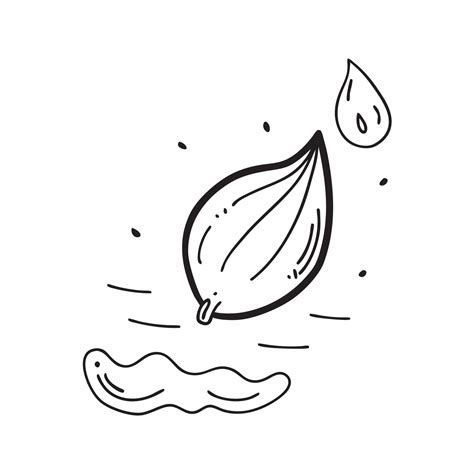 Flat Floating Leaf And Dew Drop With Morning Mist Text Concept As A