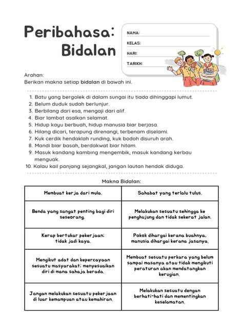 Worksheet Bidalan Pdf