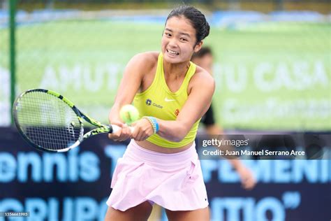 Alexandra Eala Of Philippines Plays A Backhand During Her First Round