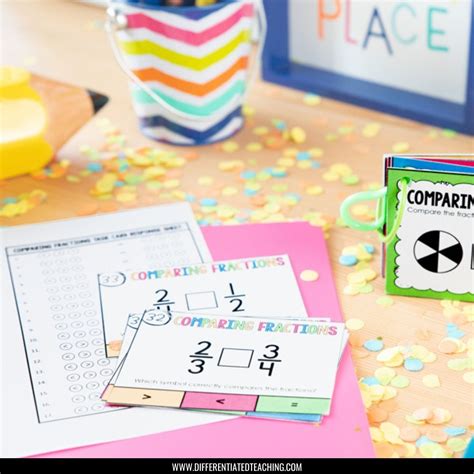Comparing Fractions Task Cards Compare Fractions With And Without Model