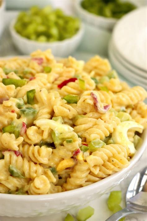 Amish Pasta Salad A Delightful Blend Of Sweet Relish Chopped Veggies