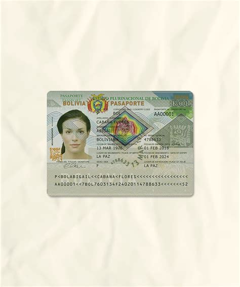 Bolivia Passport Fake Template Psd Fakesample