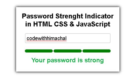 Easy Password Strenght Indicator Code With Himachal YouTube
