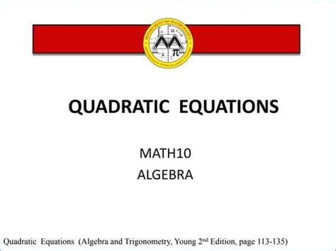 The Relation Between The Roots Of A Quadratic Equation Ppt Physics Science