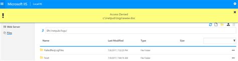 Getting Access Denied To Log Directory To Create Files Issue Microsoft IIS
