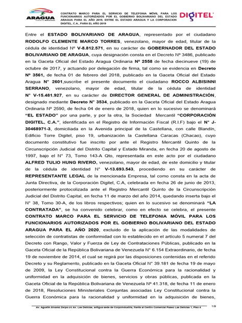 Contrato Digitel Gob Pdf Derecho Laboral Estado Política
