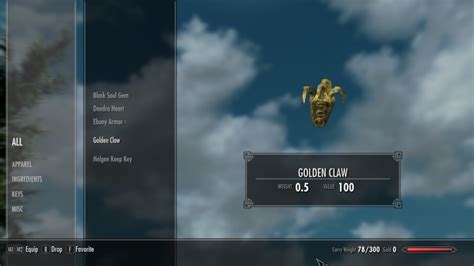 Golden Claw Skyrim Id Spawn Commands Value And Weight Tbm