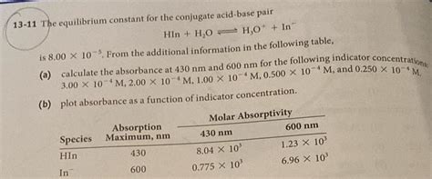 [answered] 13 11 The Equilibrium Constant For The Conjugate Acid Base Kunduz