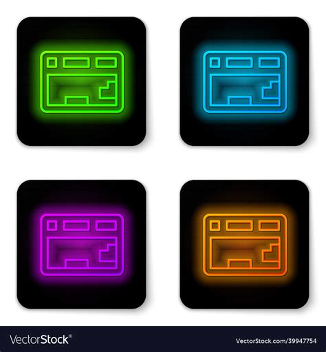 Glowing Neon Line Computer Keyboard Icon Isolated Vector Image