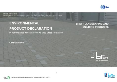 Environmental Product Declaration Poole Concrete Block Paving Brett