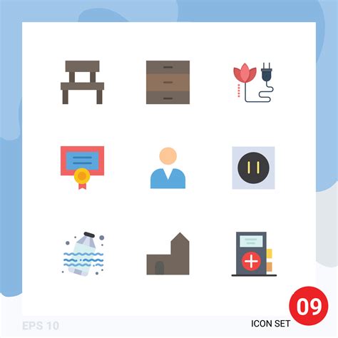 User Interface Pack Of 9 Basic Flat Colors Of Administrator Degree Interior Certificate Plug