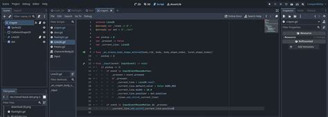 How Can I Make Line2d Node Follow A Sprite Rather Than My Mouse Pointer In This Script Help
