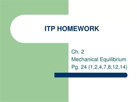 Ppt Itp Homework Powerpoint Presentation Free Download Id3194699