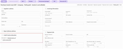 Credit Invoice Allocation Procountor