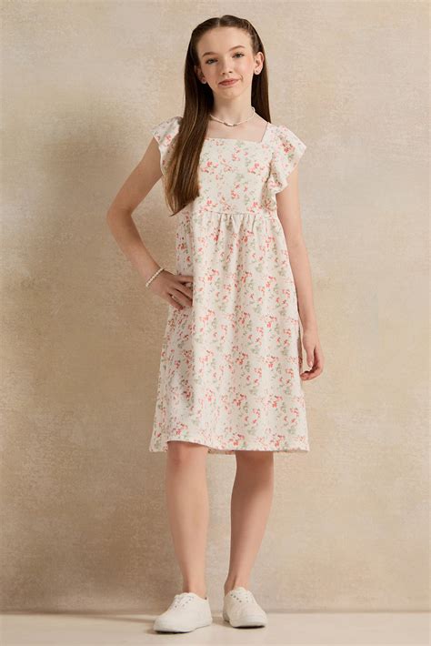 Senior Girls White Floral Dressksa Redtag