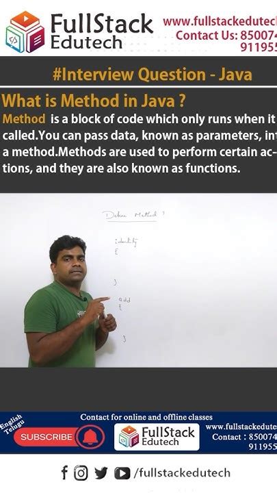 What Is Method Javainterviewquestions Javafullstack Java Clanguage Interviewtips