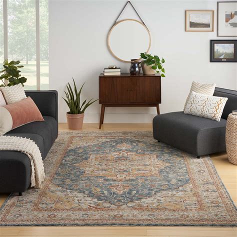 Nourison Rugs Sahar Shr06 Ivory Blue Luxury Rug Shop Uk