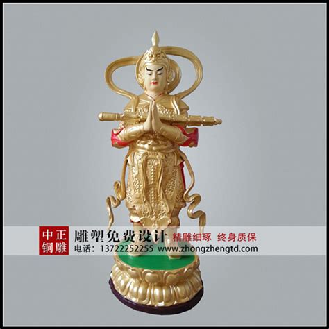 韦陀铜像为何与弥勒佛像出现在一个寺庙铜雕雕塑 河北中正铜雕工艺品制作生产厂家
