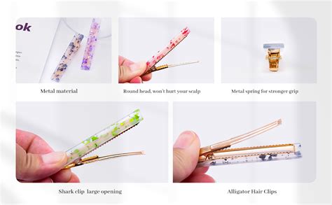 Cptots Acrylic Resin Alligator Hair Barettes For Women