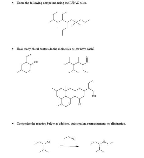 Solved Name The Following Compound Using The Iupac Rules