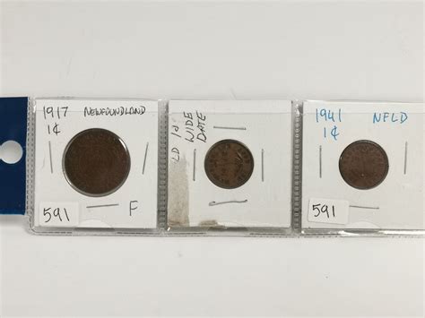 Set Of 3 Newfoundland 1 Cent Tokens