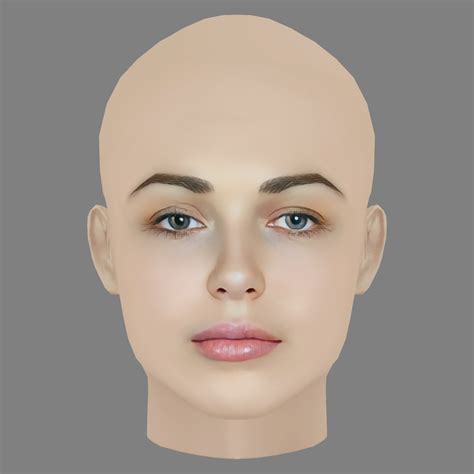 Sofya Sinitsyna Head No Hair Low Poly Head For Game Model