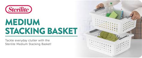 Sterilite Medium Stacking Basket Versatile Open Plastic