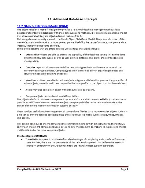 Chapter 11 Advanced Database Concepts Dbms 11 Advanced Database Concepts 11 Object