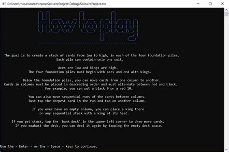 GitHub RoeiRubach Classic Solitaire Game NET Remake C Console