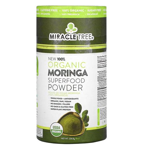 Miracle Tree Organic Moringa Superfood Powder 100 Pure 8 Oz Pack Of